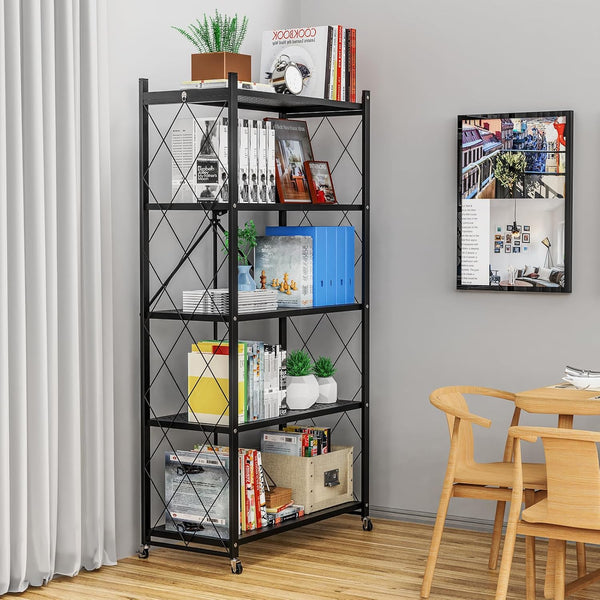 5-Tier Foldable Metal Rack – CasaChi